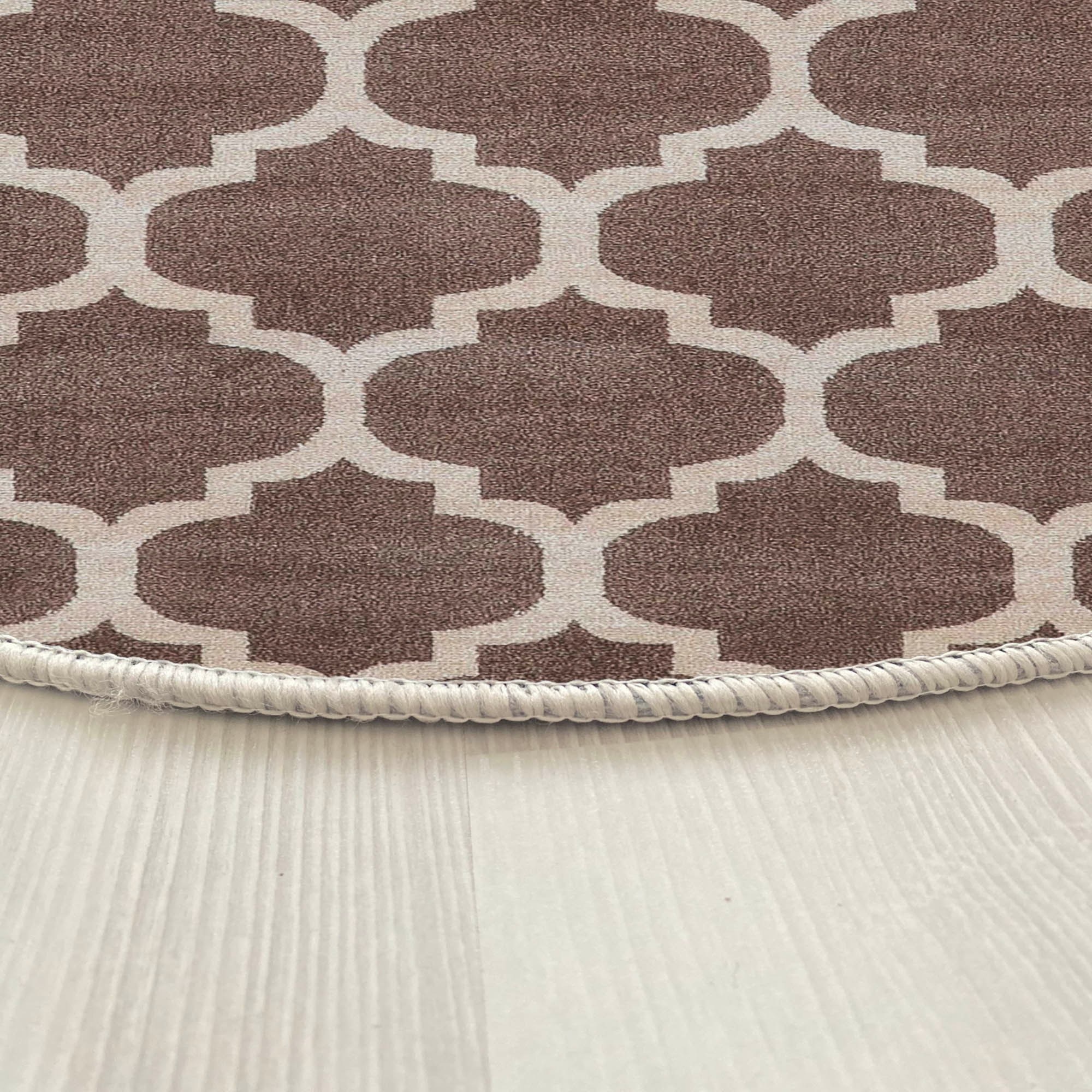 Covor Asi Home Rug 497, 80 x 80cm, Bumbac | Poliester, Maro - eMAG.ro