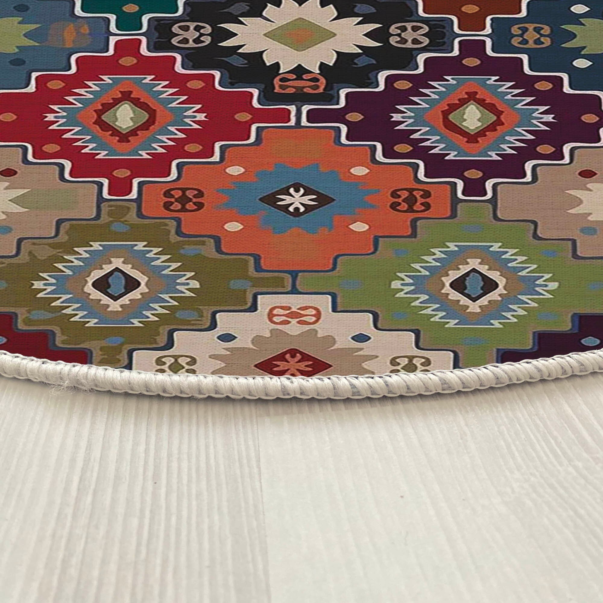 Килим Asi Home Rug 472, 180 x 180 см, памук, полиестер, многоцветен ...