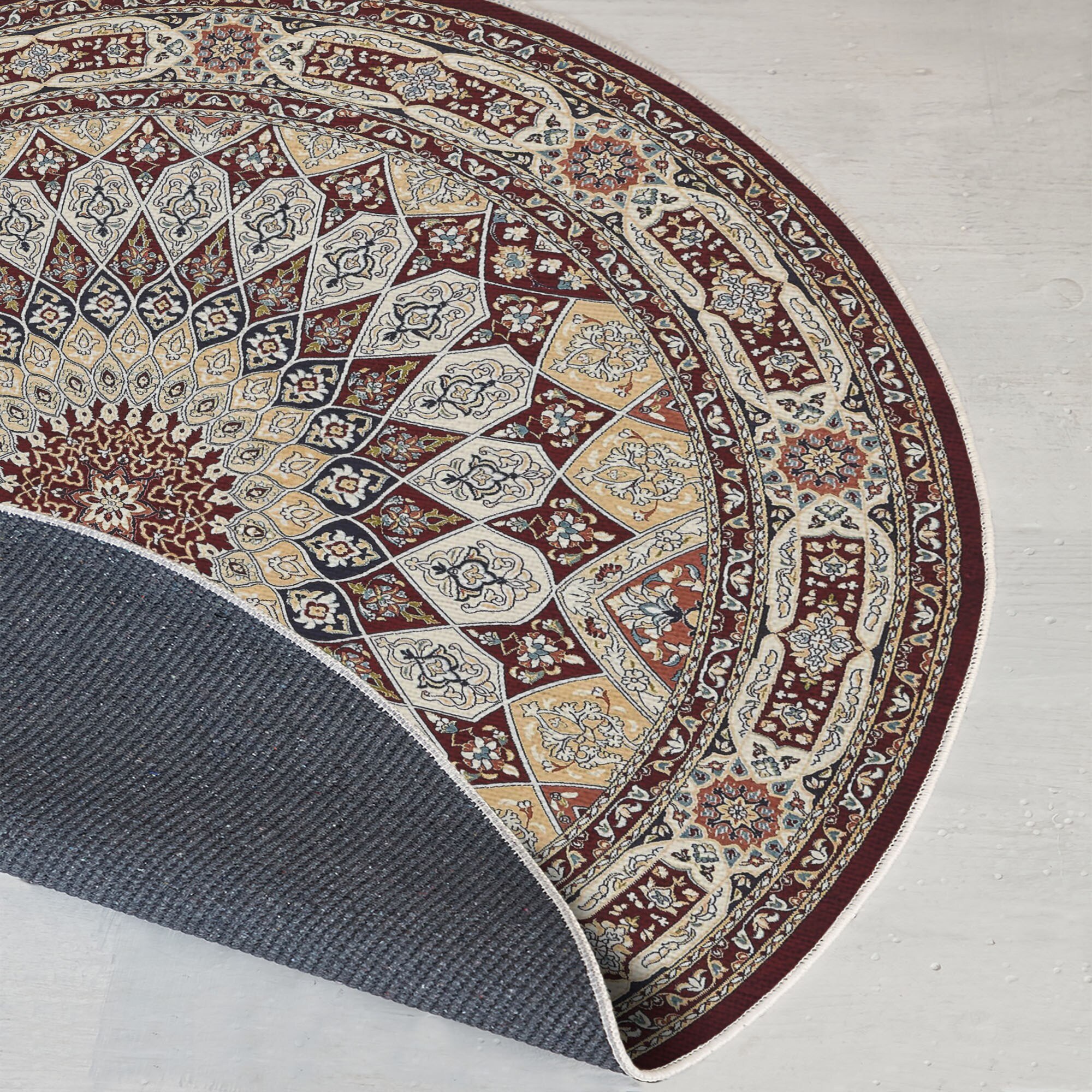 Covor Asi Home Rug 492, 150 x 150cm, Bumbac, Poliester, Rosu - eMAG.ro