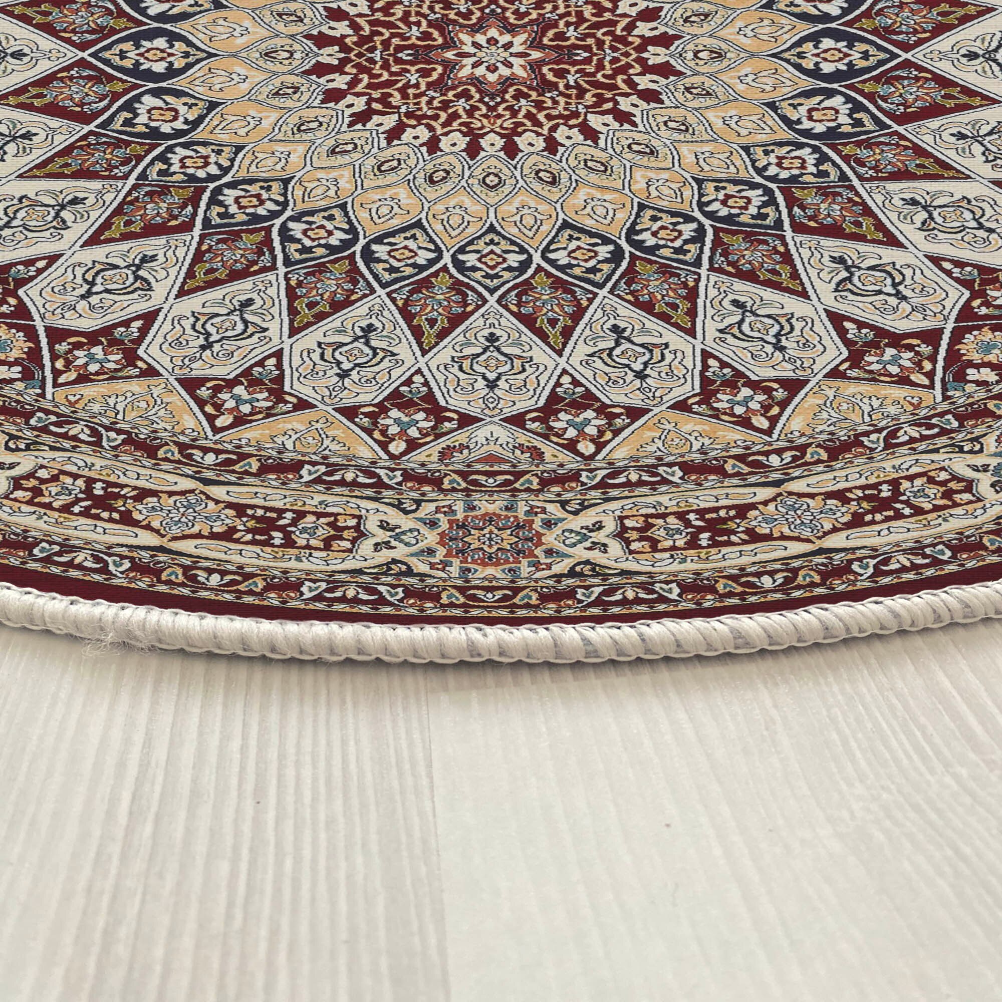 Covor Asi Home Rug 492, 150 x 150cm, Bumbac, Poliester, Rosu - eMAG.ro