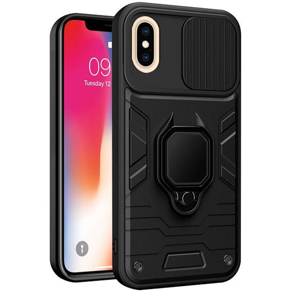 Протектор за телефон, Съвместим с Apple iPhone X / XS, Метален пръстен ...