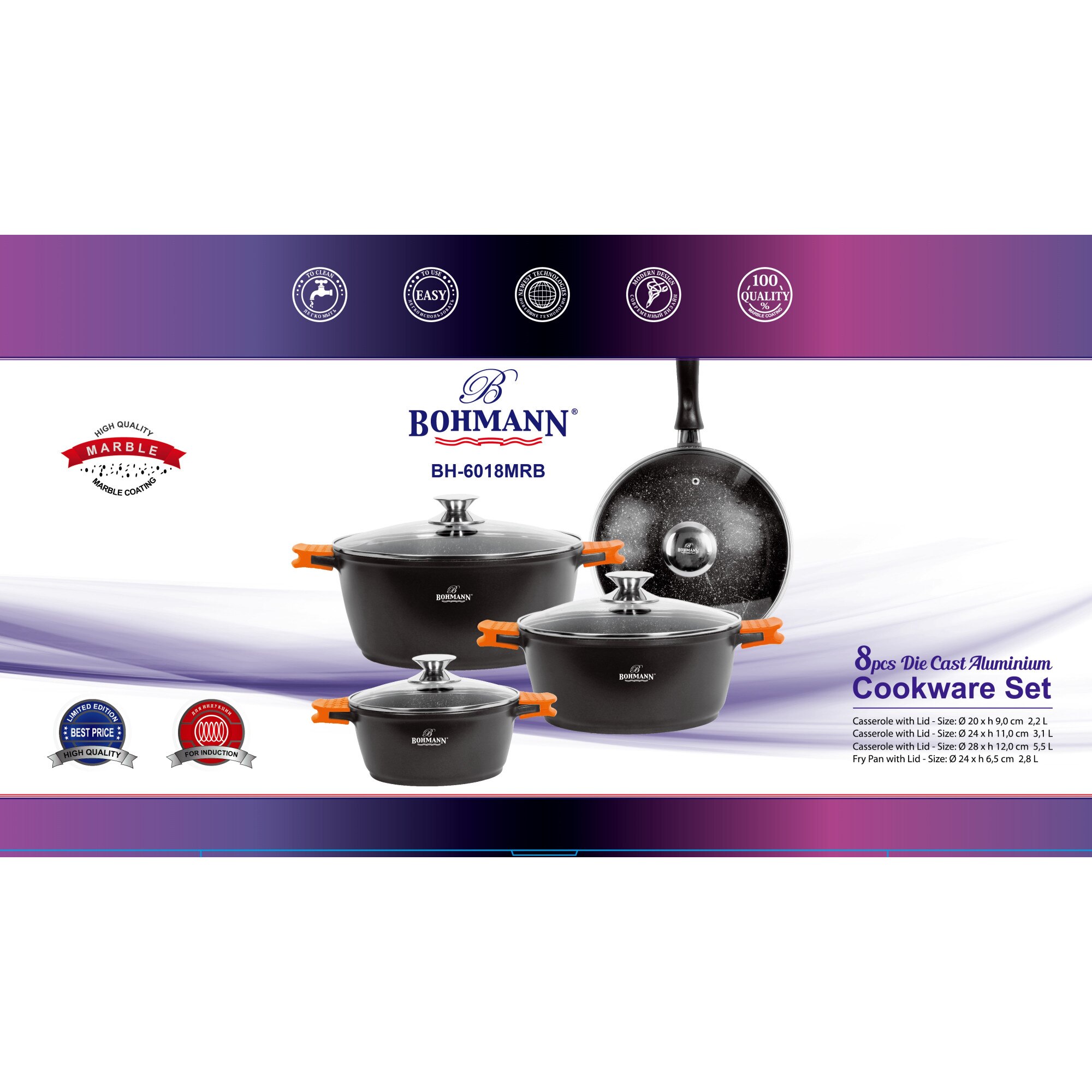 Bohmann 6018 mrb edénykészlet, 6 db, indukciós - eMAG.hu