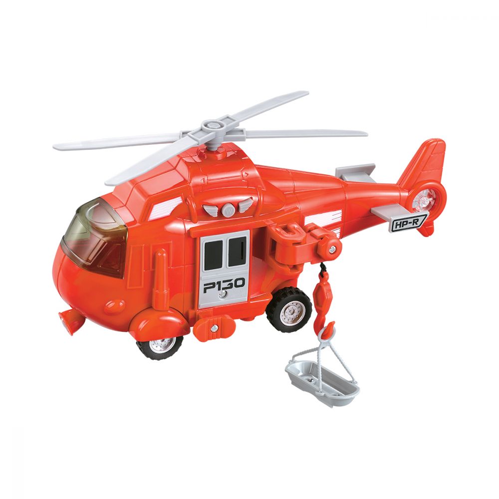 Elicopter pompieri cu sunete si lumini scara 1:20, rosu - eMAG.ro
