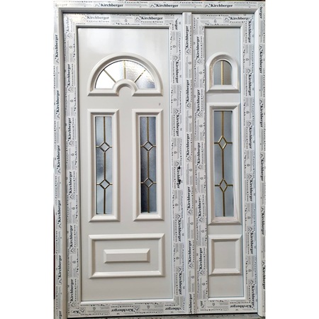 Usa dubla exterior Pvc, cu geam termopan, Karolina gold 130x210 - Alb ...