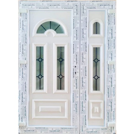 Usa dubla exterior Pvc, cu geam termopan, Karolina black 130x190 - Alb ...