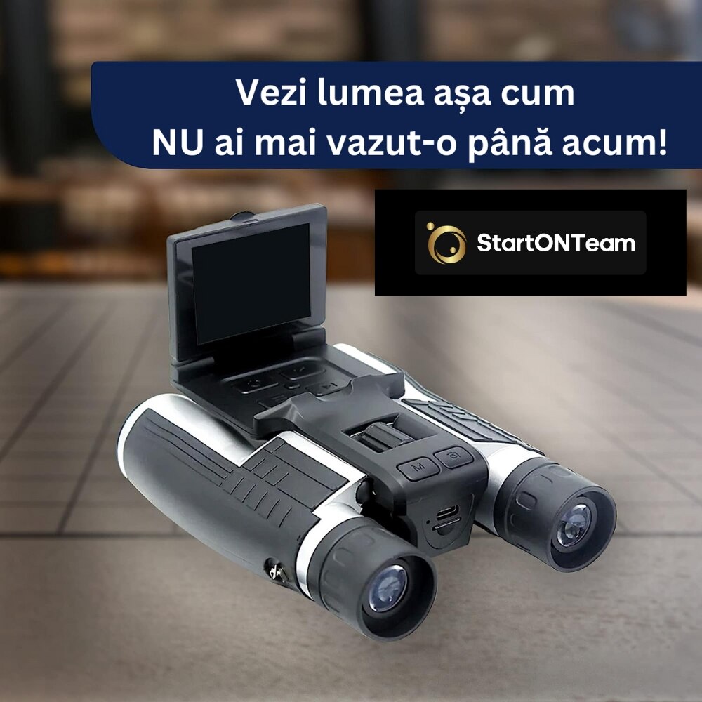 Binoclu Digital Profesional de Vanatoare StartONTeam, Zoom 12X, Ecran LCD 2.4", Camera Foto ...