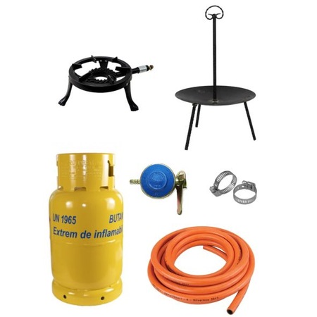 Pachet complet gatit camping (gratar disc, pirostrie, butelie si ...