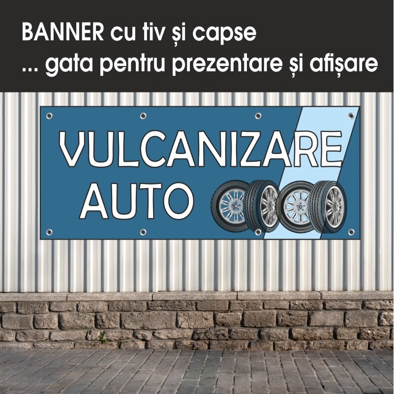 Banner MEDIA, "Vulcanizare auto" model 1, 300 x 120 cm - eMAG.ro