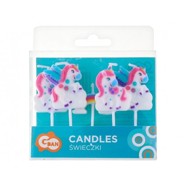 Set 5 lumanari pentru tort, Unicorn, multicolor - eMAG.ro
