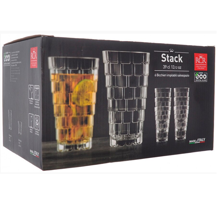 Set 6 pahare superpozabile Stack HB, RCR Crystal, Ideale pentru sucuri ...