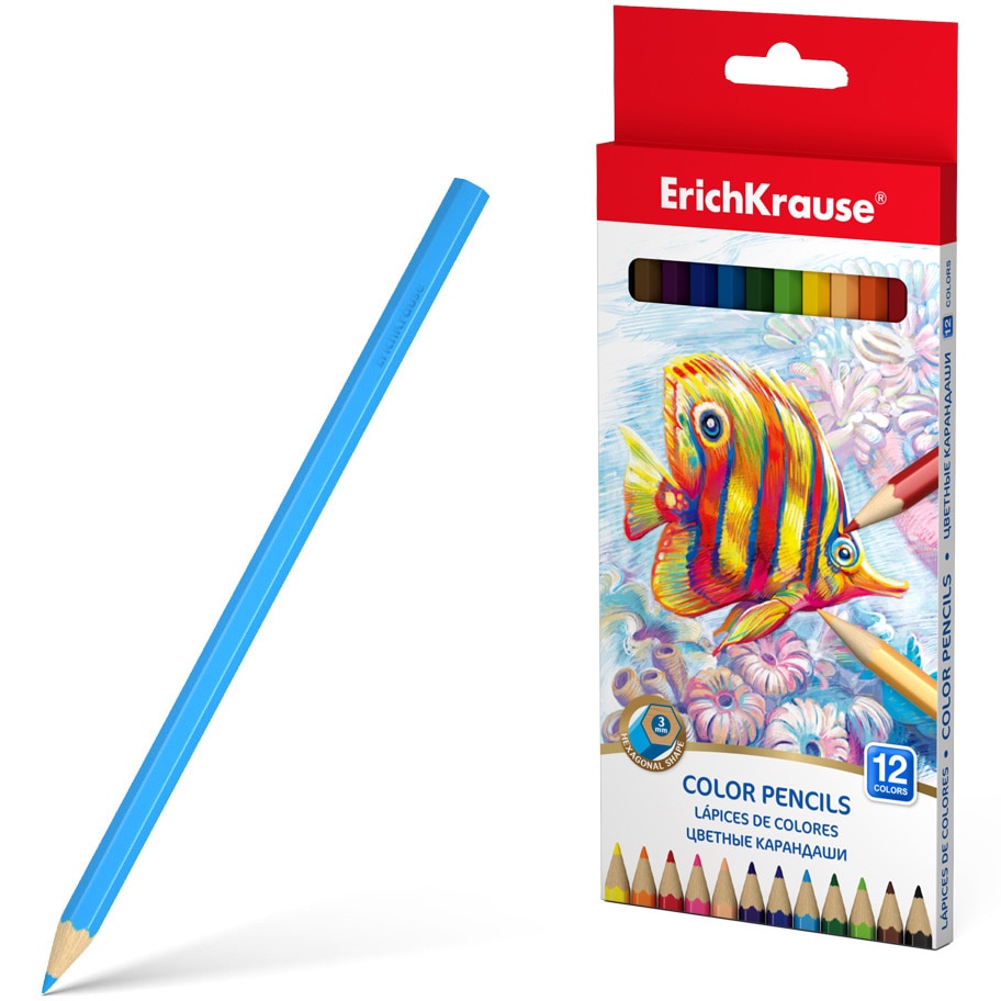 Creion Color Ek Hexagonal Bts, 12 Culori - eMAG.ro