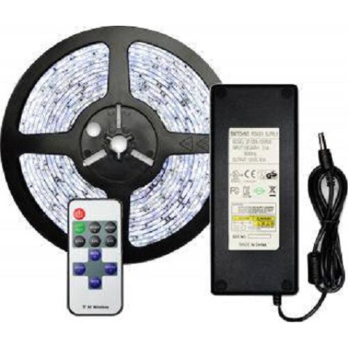 Kit banda led 5050 60 led exterior 5m dimmer transformator 5A - eMAG.ro