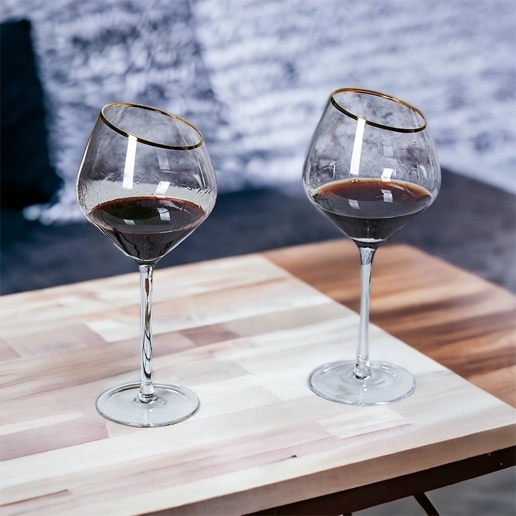 Set 2 Pahare cu picior pentru cocktail/vin, minimalist si contemporan ...