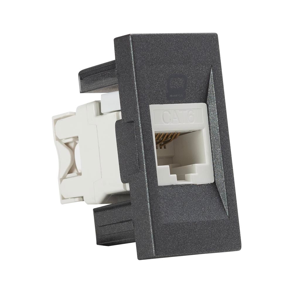 Priza UTP RJ45 Elbi Moda Voice Modular Cat6E 1 Modul Antracit Mat - eMAG.ro