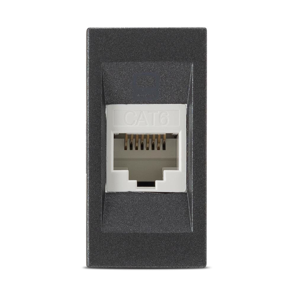 Priza UTP RJ45 Elbi Moda Voice Modular Cat6E 1 Modul Antracit Mat - eMAG.ro