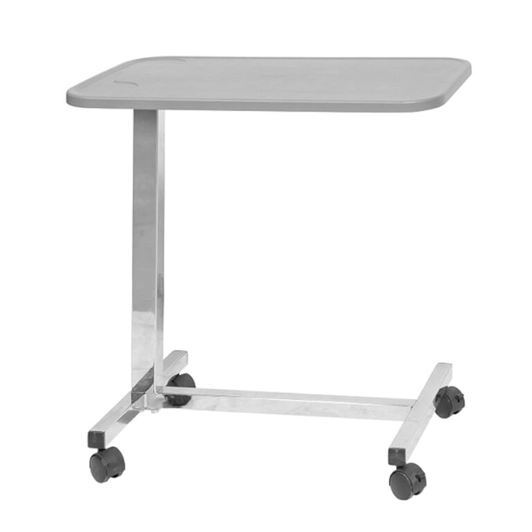 Masuta medicala cu rotile Mobiak, Inaltime reglabila, Otel/Plastic, Gri ...