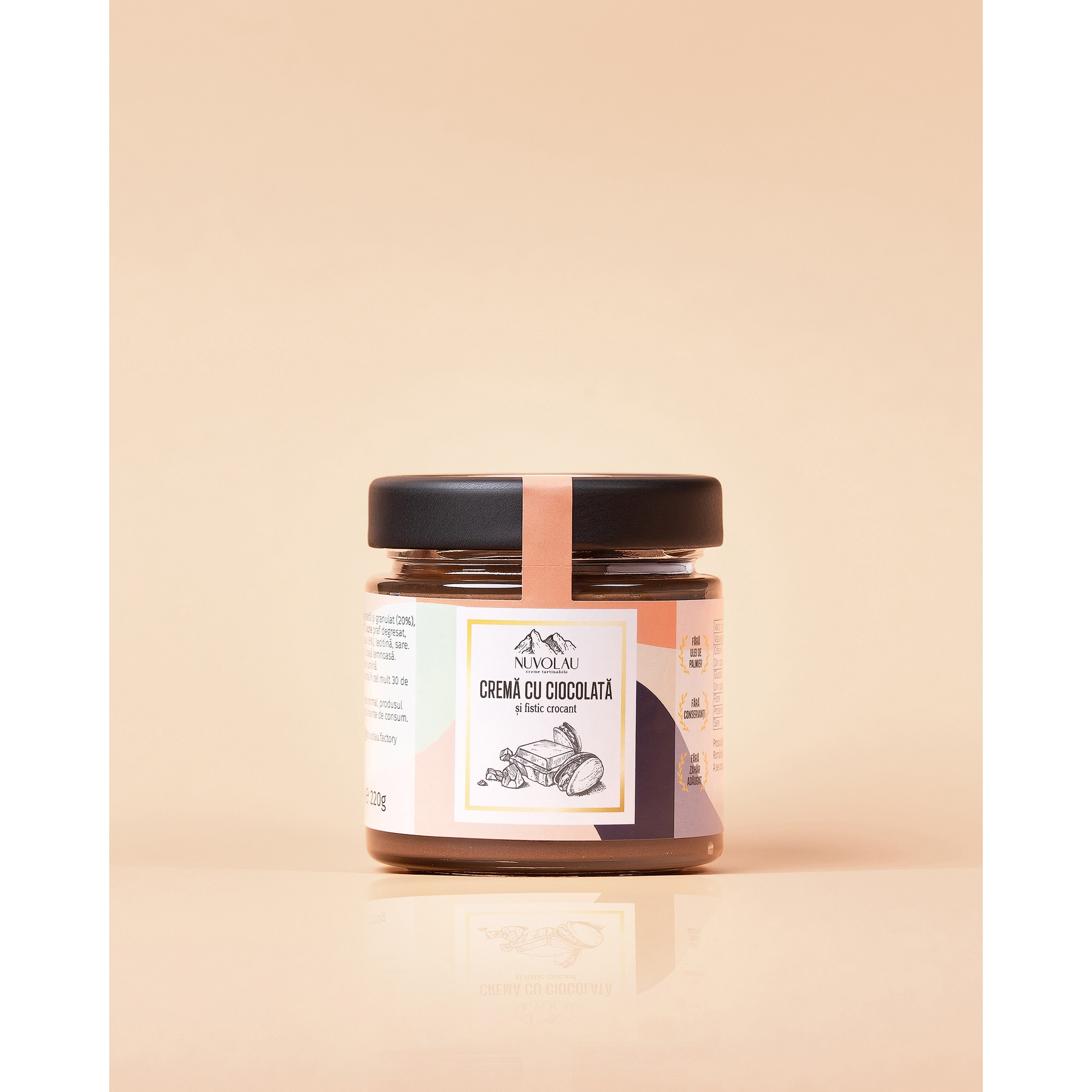 Crema cu ciocolata si fistic crocant, Nuvolau, 220g - eMAG.ro