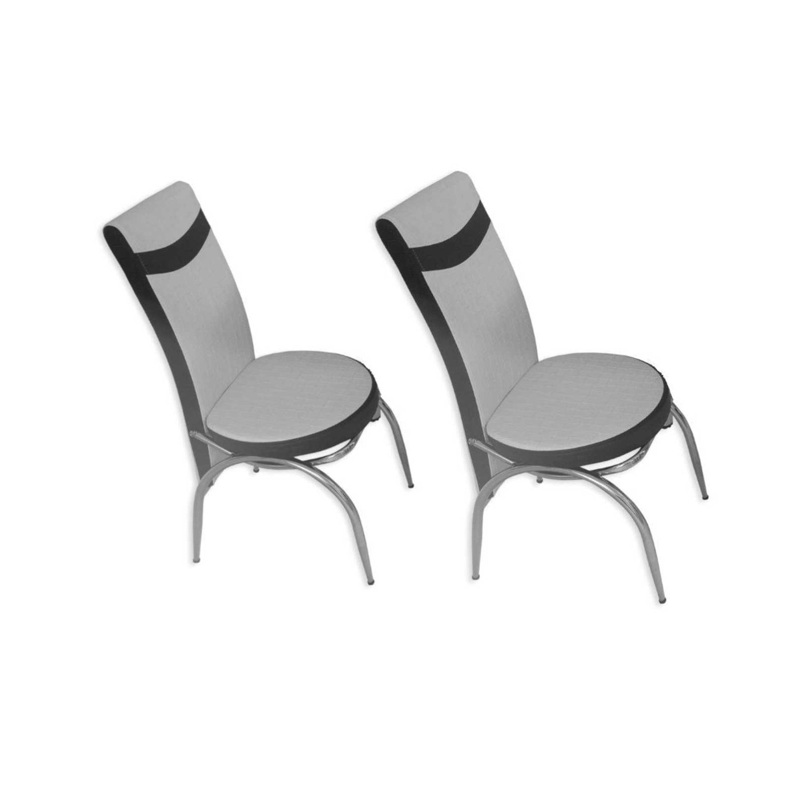 Set 2 scaune Arta New, tapiterie piele ecologica, picioare metal cromat ...