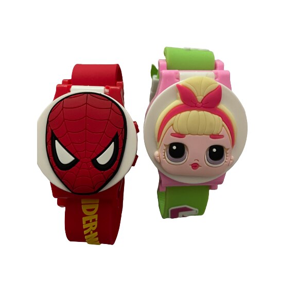 Set 2 ceasuri copii cu Spiderman si Lol Dolls model 3D Multicolor - eMAG.ro