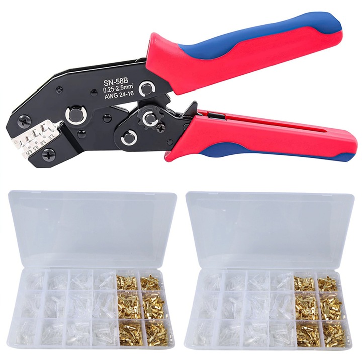 Cleste sertizat, pentru cabluri electrice, cu 1200 conectori, cu ...