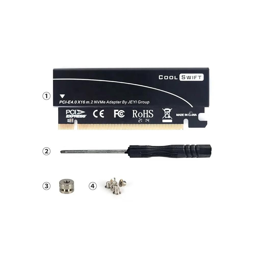 Adaptor SSD M.2 NVMe la PCI-E 4.0 X16, Basekit, Radiator Racire SSD ...