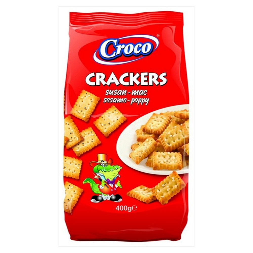 Set 3 x Biscuiti cu Susan si Mac Croco Crackers, 400 g - eMAG.ro