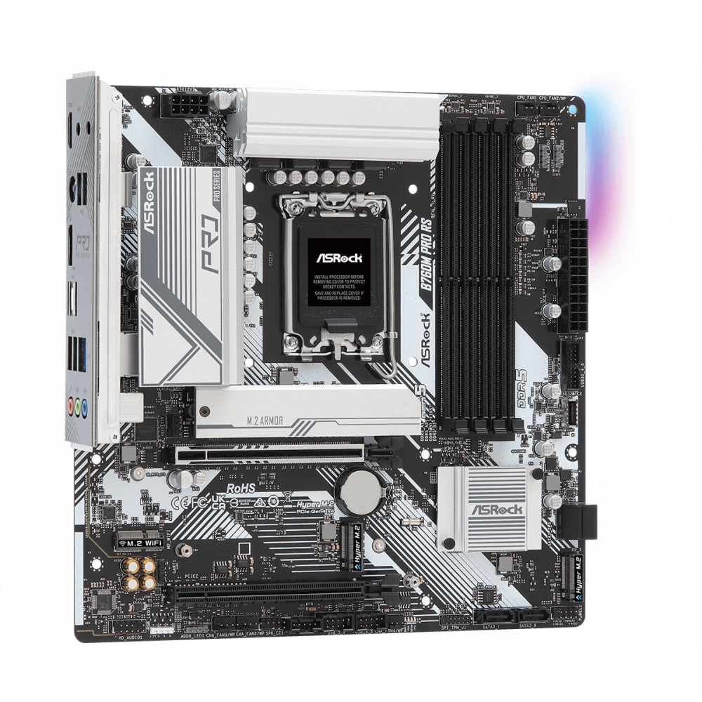 Placa de baza ASRock B760M Pro RS, LGA1700, DDR5, mATX - eMAG.ro