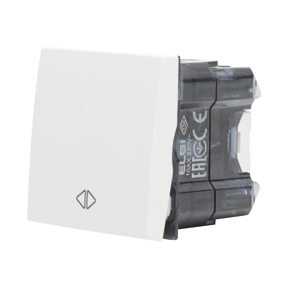 Intrerupator Cap Cruce Elbi Moda Voice Modular 10A 2 Module Alb Lucios ...
