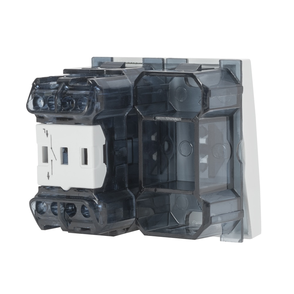 Intrerupator Simplu Elbi Moda Voice Modular 10A 2 Module Alb Lucios ...