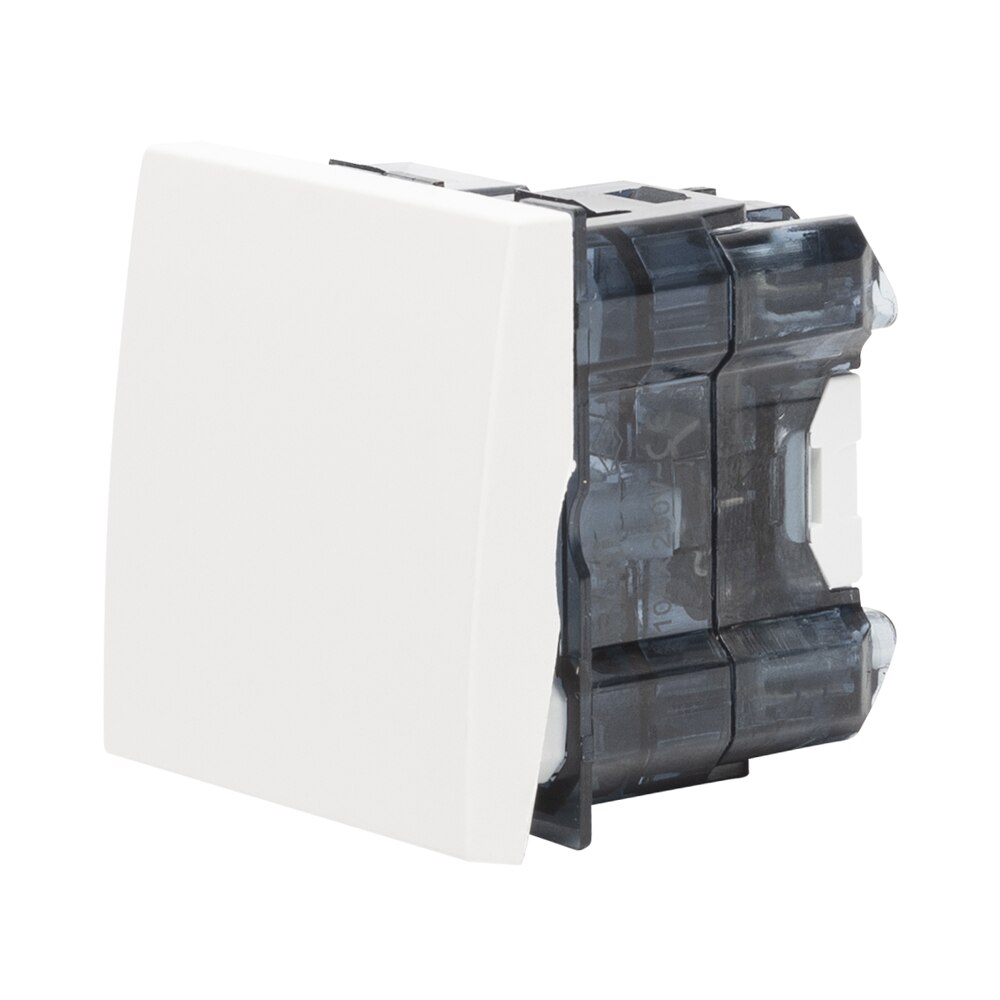 Intrerupator Simplu Elbi Moda Voice Modular 10A 2 Module Alb Lucios ...