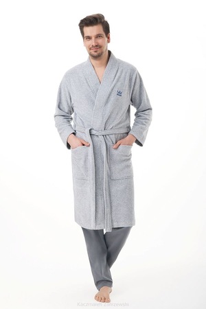 Halat de baie pentru barbati, LUNA 850, gri, XL - eMAG.ro