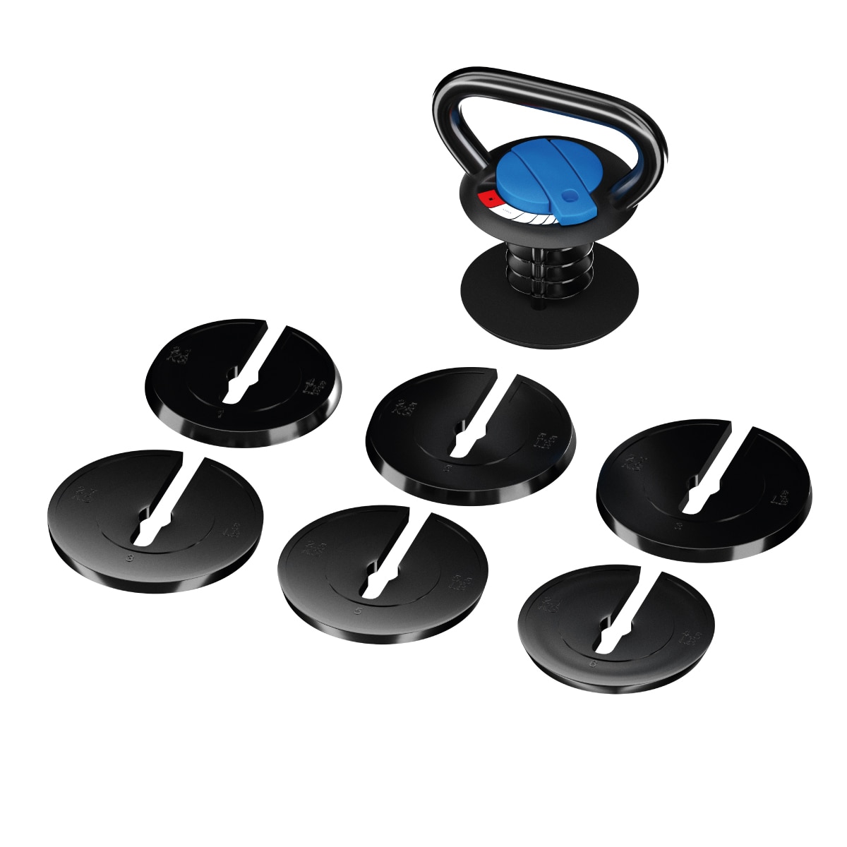 Set de kettlebell reglabil automat Athler Panda 3.0, 6 placi de ...