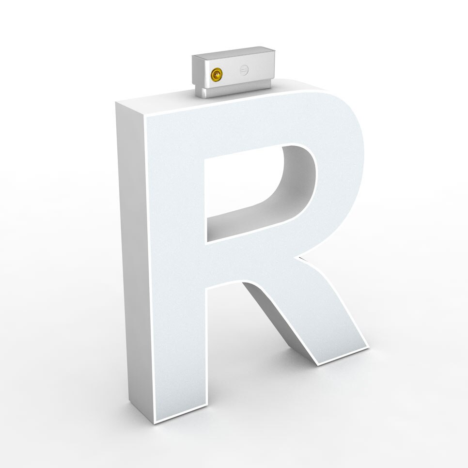 Litera LED, abcMIX glisabila R mare, seria track, profil Al, 150mm ...