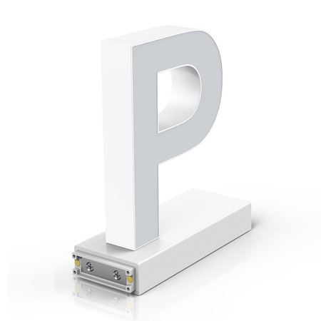 Litera LED abcMIX, magnetica seria baza, P mare, 95mm, 6500K, IP20, 1 ...