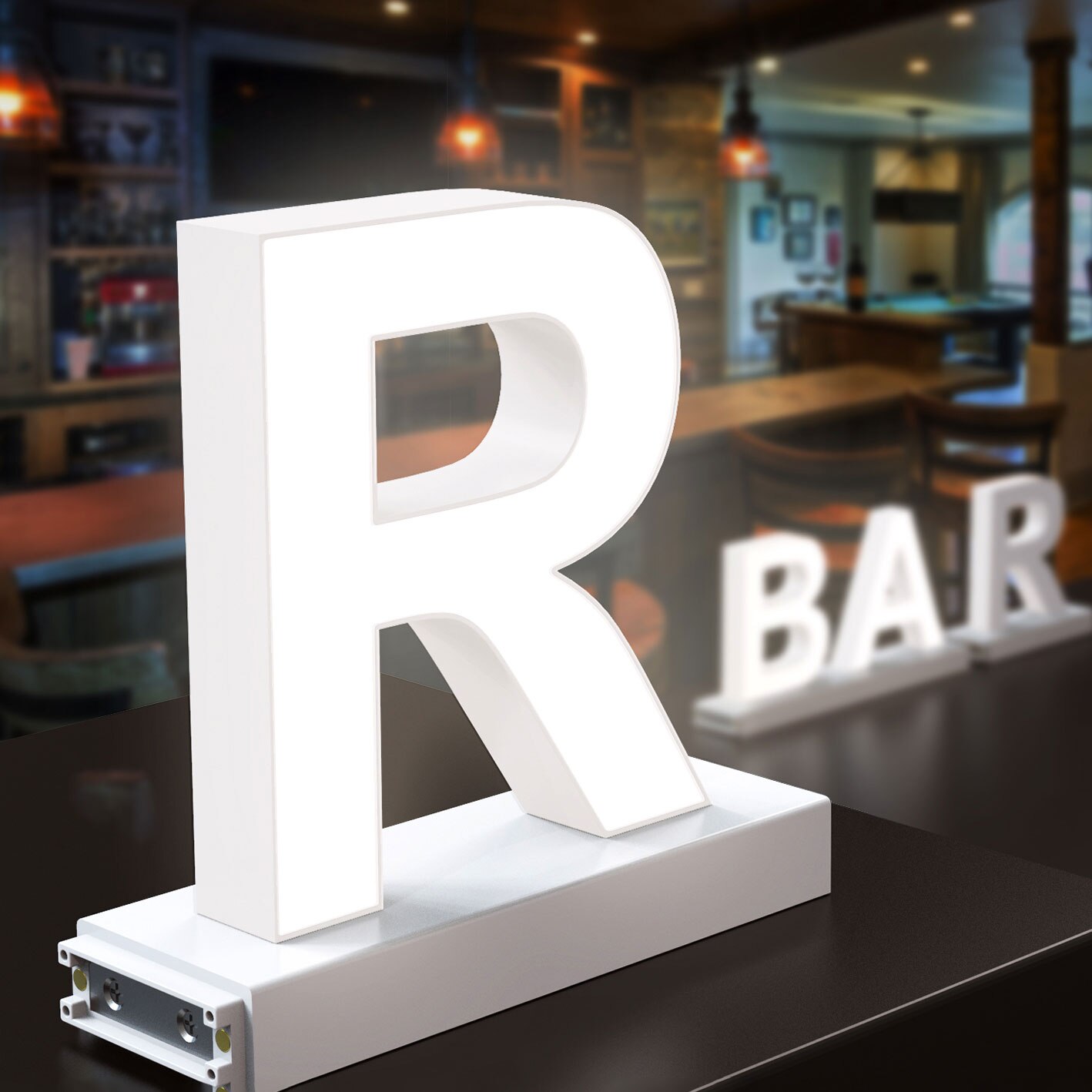 Litera LED abcMIX, magnetica seria baza, R mare, 95mm, 6500K, IP20, 1 ...