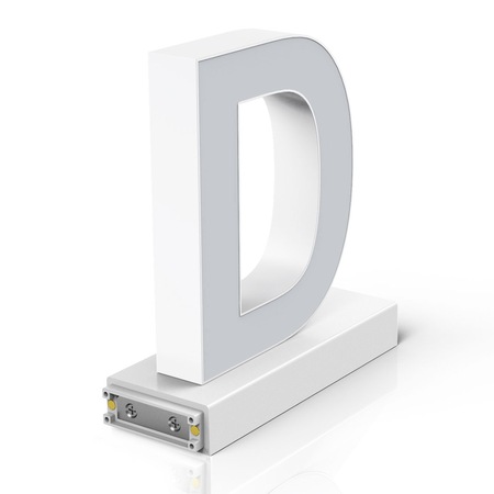 Litera LED abcMIX, magnetica seria baza, D mare, 95mm, 6500K, IP20, 1 ...
