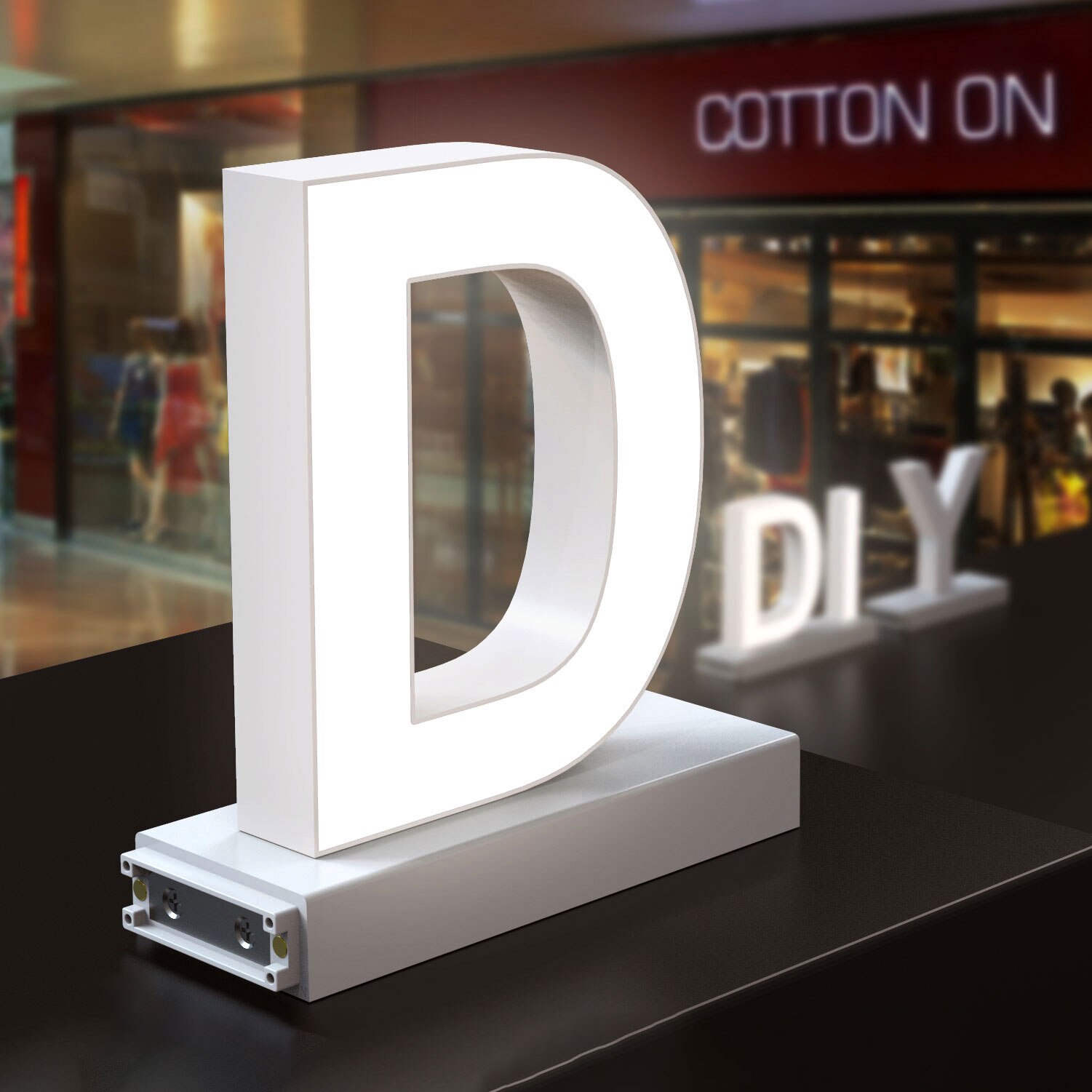 Litera LED abcMIX, magnetica seria baza, D mare, 95mm, 6500K, IP20, 1 ...