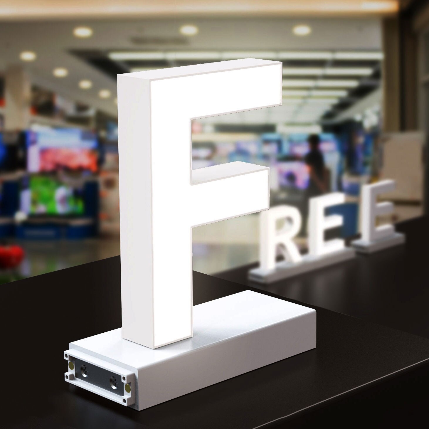 Litera LED abcMIX, magnetica seria baza, F mare, 95mm, 6500K, IP20, 1W ...