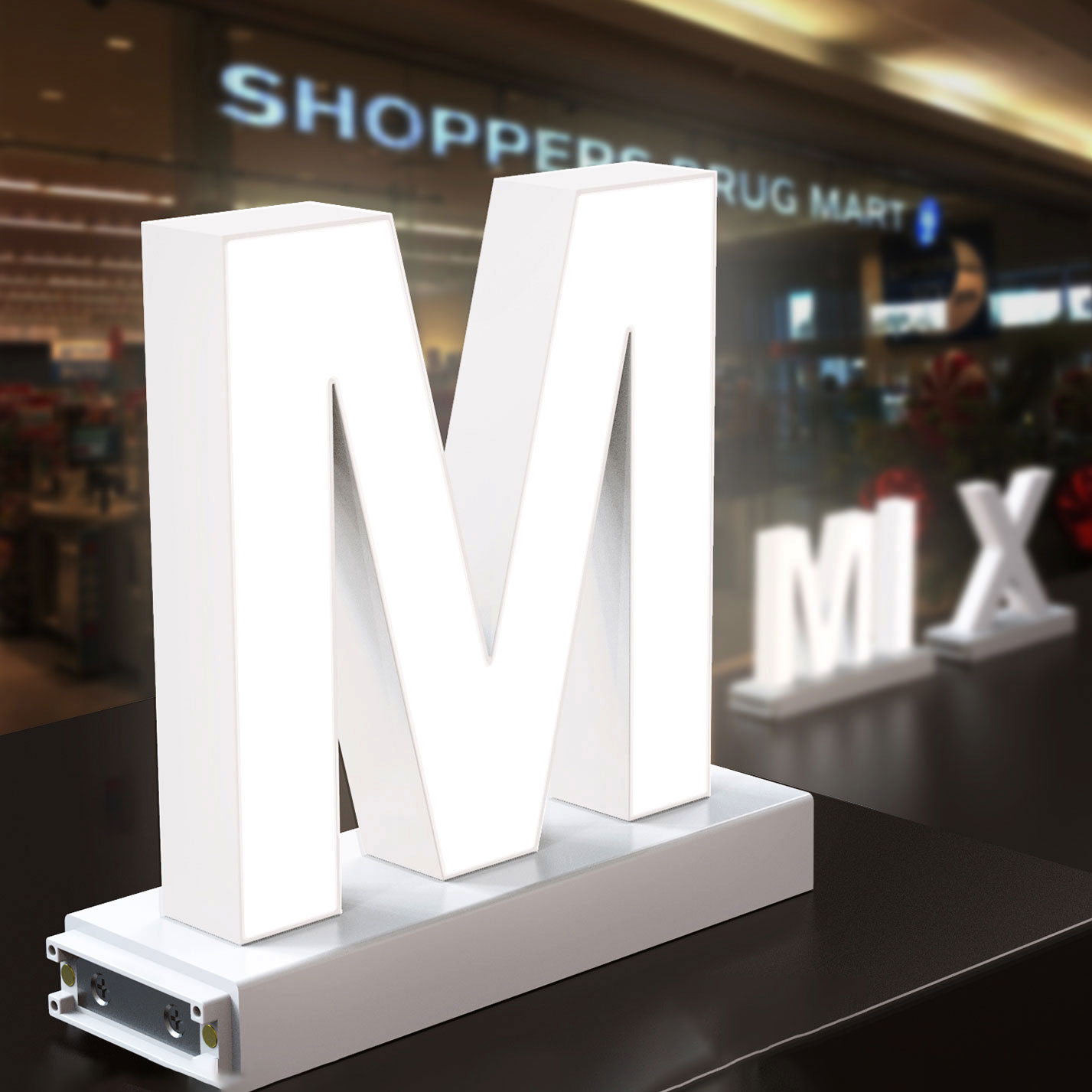 Litera LED abcMIX, magnetica seria baza, M mare, 95mm, 6500K, IP20, 2W ...