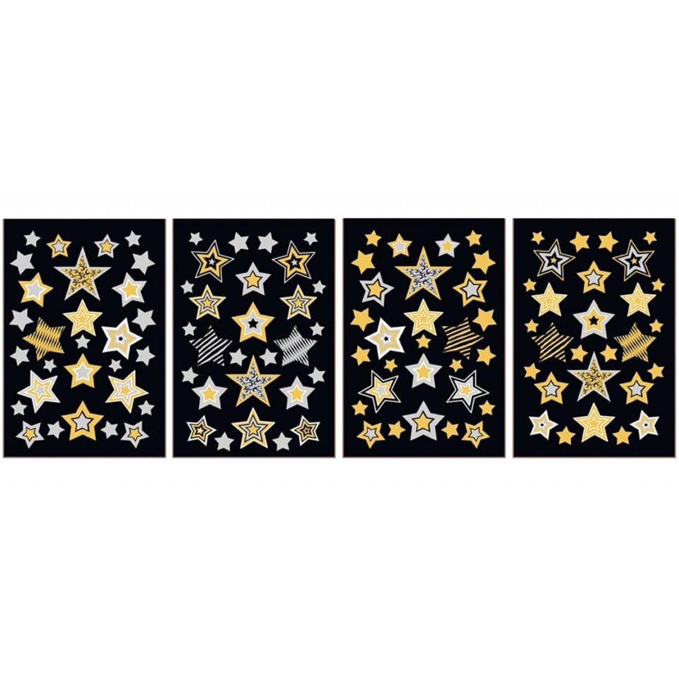 Set 4 coli cu stele autoadezive, lucioase, 8 x 12 cm - eMAG.ro