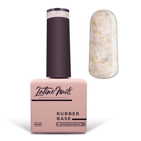 Gel pentru unghi Rubber Base Foil Flakes Silver, Gold12 ml - eMAG.ro