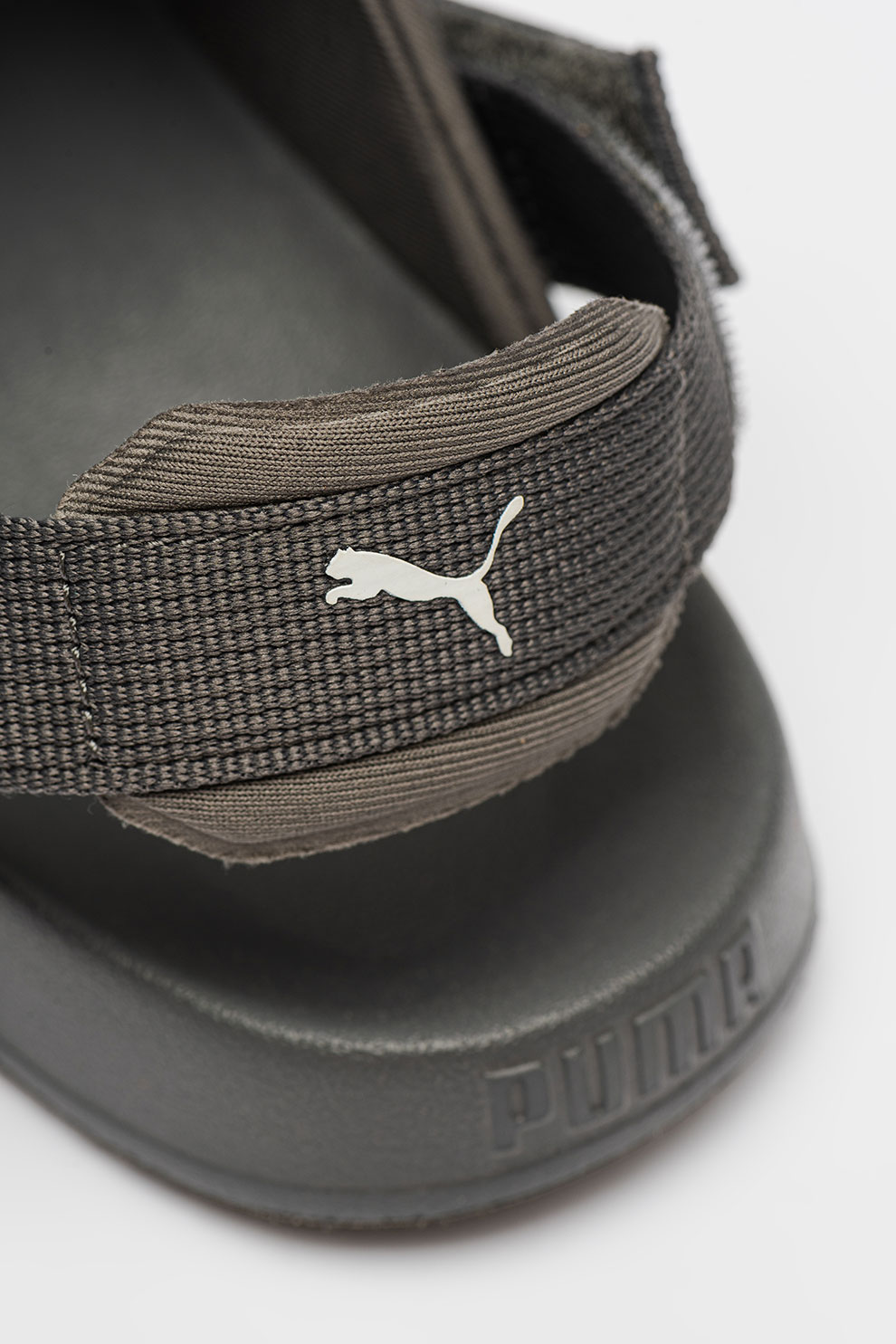 Puma, Sandale slingback cu logo, Gri, 9 - eMAG.ro