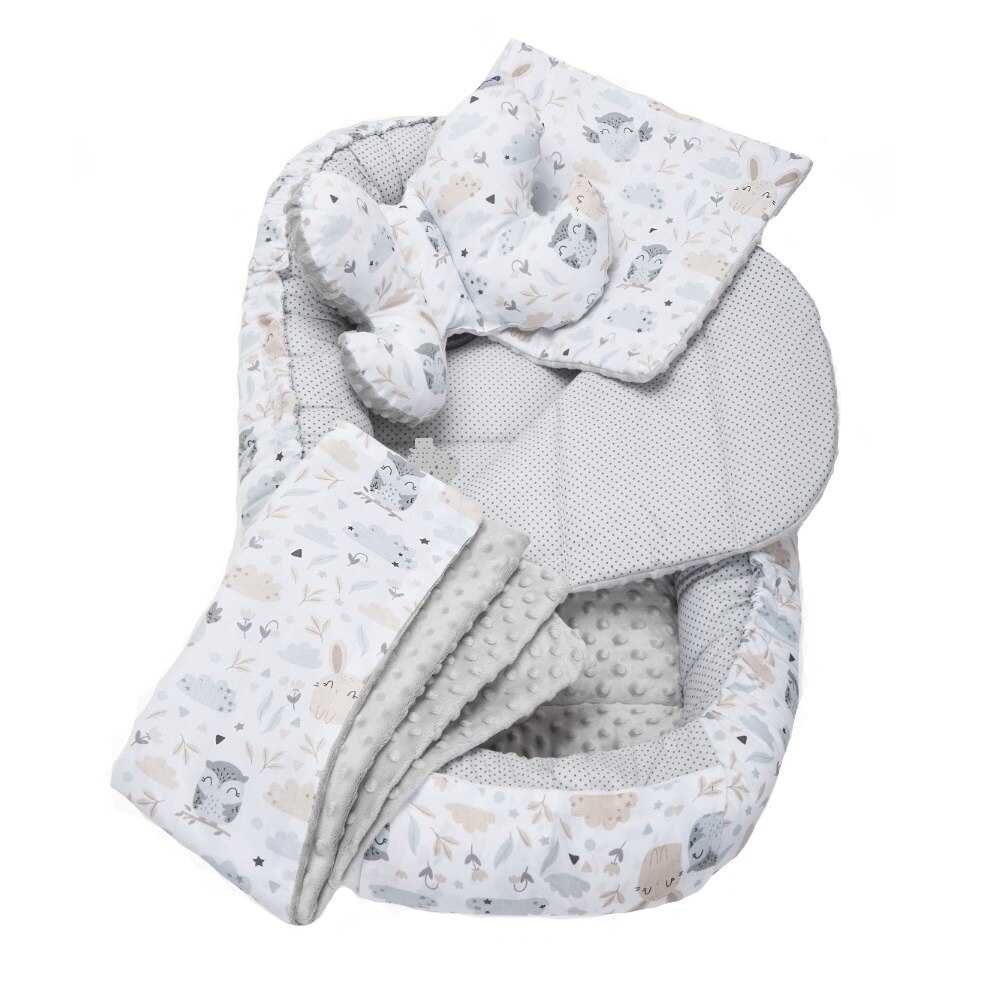 Set 5 in 1 Babynest Nichiduta Minky Grey Owl - eMAG.ro