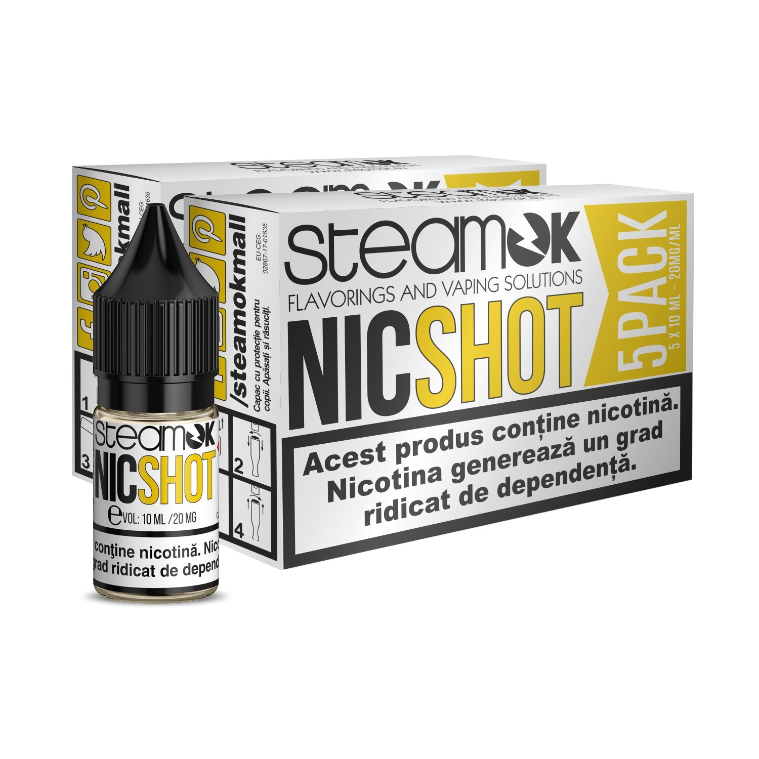 Lichid Tigara Electronica Shot Nicotina SteamOK 10ml, 20mg 10buc - eMAG.ro