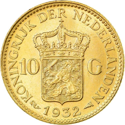 Moneda istorica din Aur 10 guldeni Wilhelmina Olanda 6.73 g - eMAG.ro