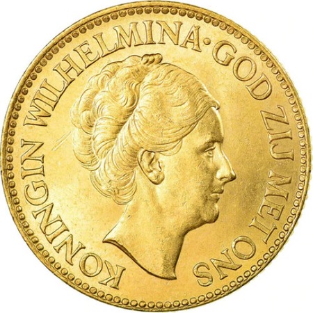 Moneda istorica din Aur 10 guldeni Wilhelmina Olanda 6.73 g - eMAG.ro