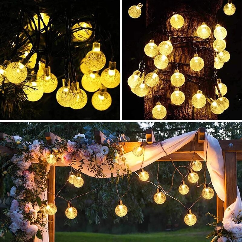 Ghirlanda solara de gradina decorativa, outdoor, 400 cm, 30 x bile ...