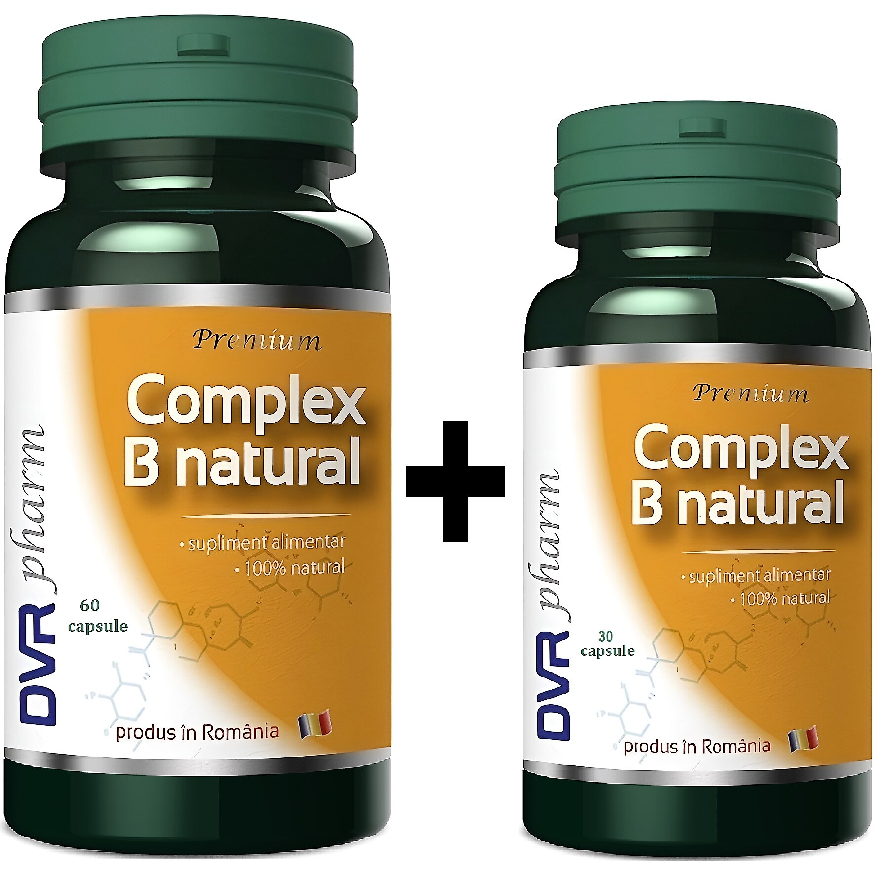 Pachet Complex B Natural extras din drojdie Premium, 2flacoane, 90cps ...