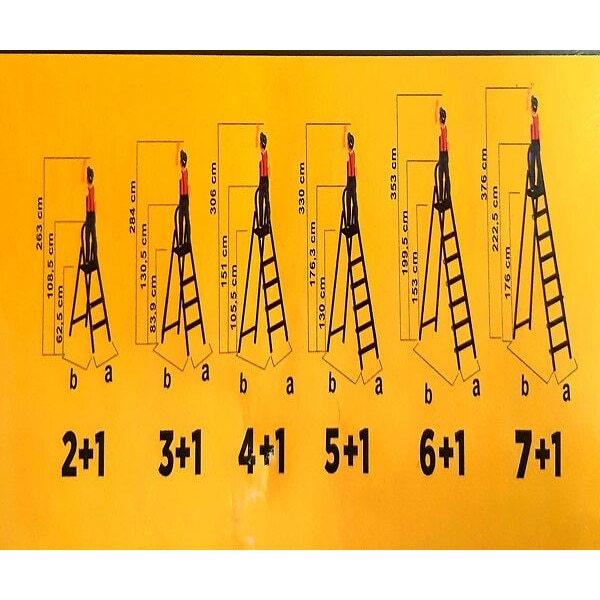 Scara pliabila, 3 + 1 trepte antiderapante, 150 kg,, 84 cm -131 cm ...