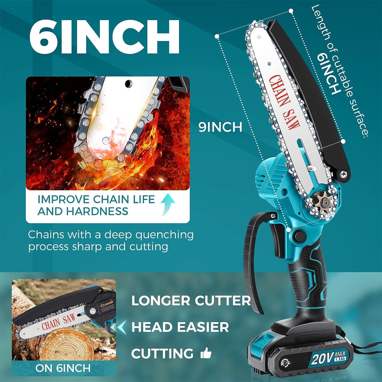 Mini ferastrau cu lant de 6 inchi, EXCITAT®, electric, portabil, 550 W ...